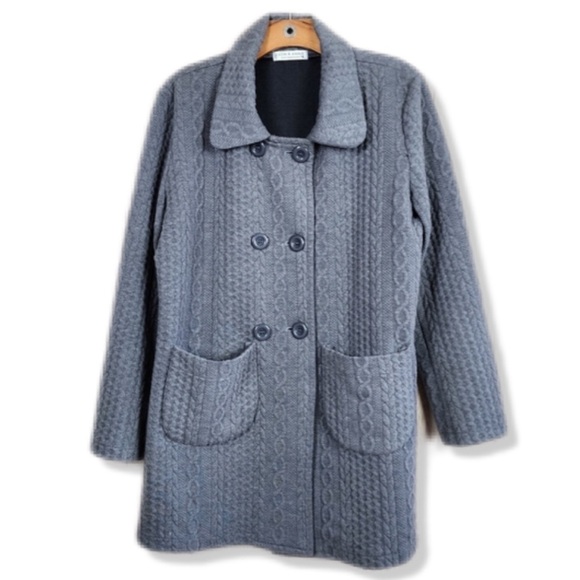 Vintage | Sweaters | Vintage Contemporary Gray Cable Knit Longline ...